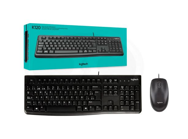 LOGITECH KIT TECLADO MK120 CABLEADO + MOUSE USB | Utilero Perú